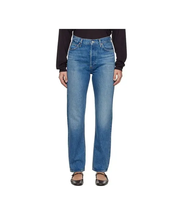 AGOLDE 90s Pinch Waist High Rise Straight Leg Jeans - Blue