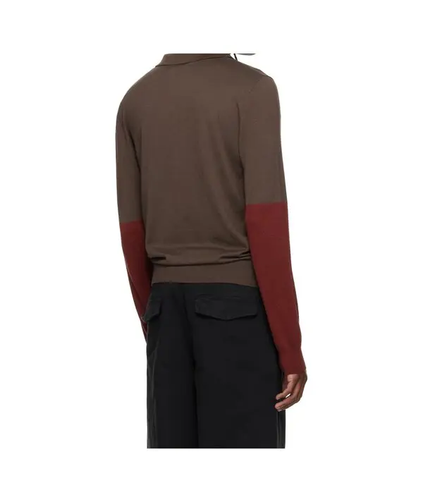 ENTIRE STUDIOS Brown Split Sleeve Polo