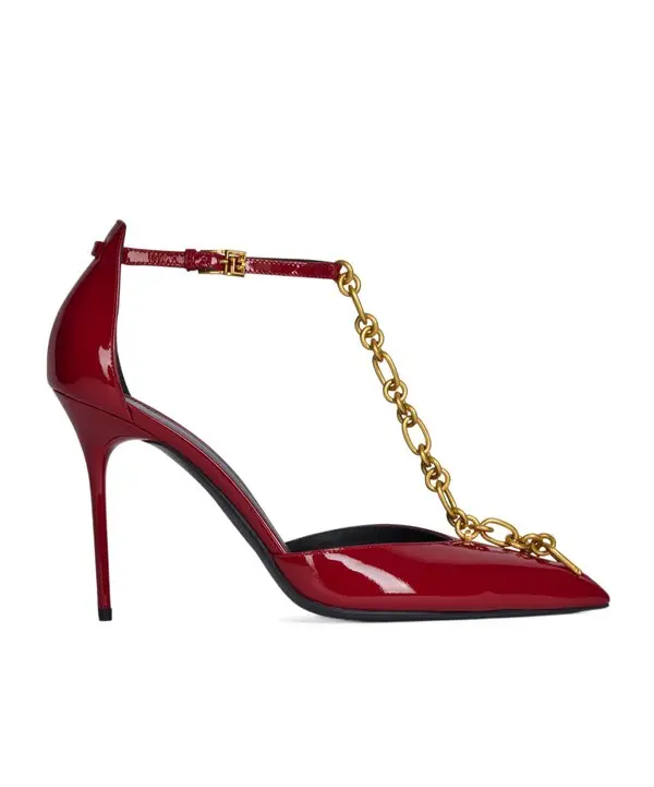 Balmain Sync Chain Heeled Pumps - Red