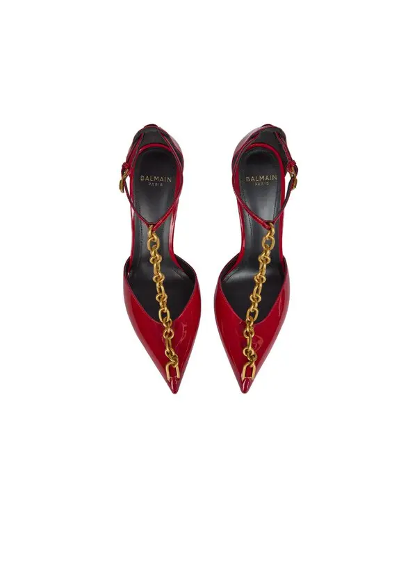 Balmain Sync Chain Heeled Pumps - Red