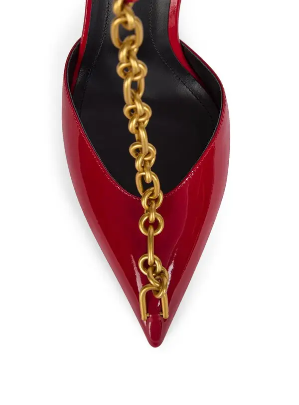 Balmain Sync Chain Heeled Pumps - Red