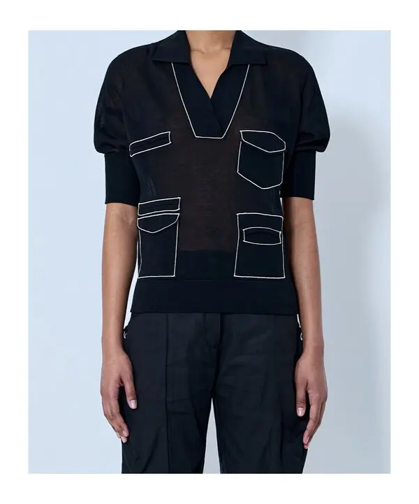 KIKO KOSTADINOV Kreiner Knitted Polo Top