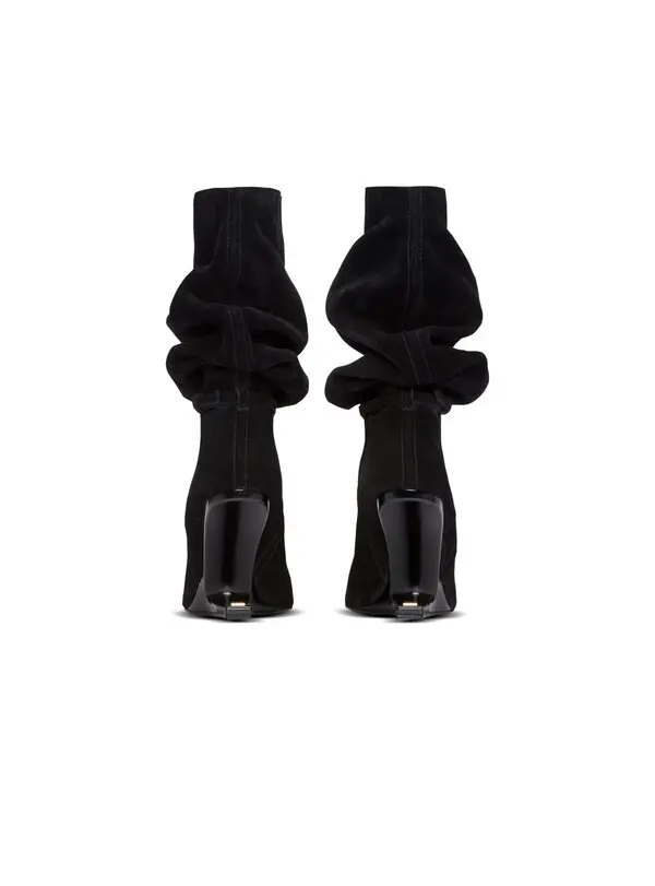 Balmain Round Toe Wedge Ankle Boots With Tassel Detail