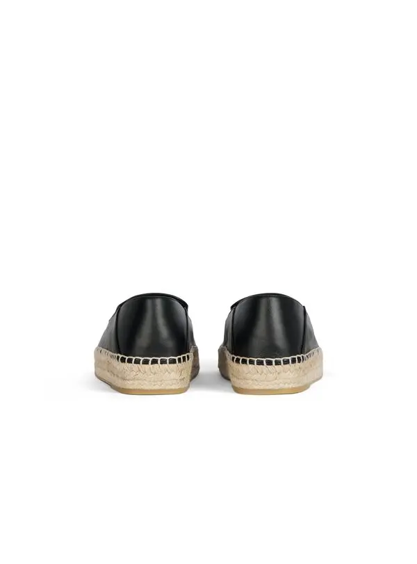 Balmain Logo Leather Espadrilles - Black
