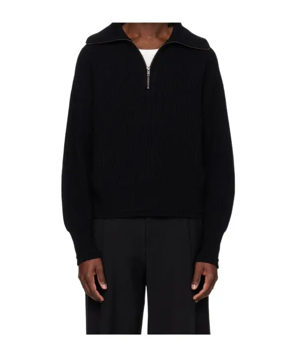 ENTIRE STUDIOS Blimp Ribbed-knit Quarter-zip Sweater