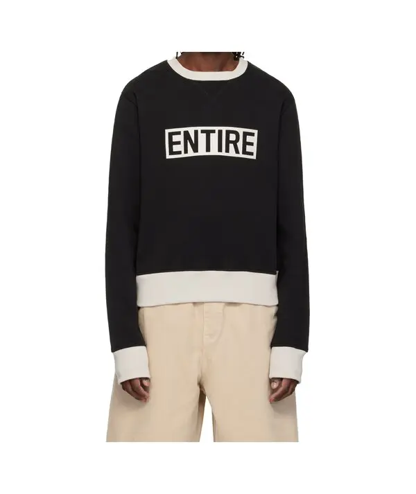 ENTIRE STUDIOS Crew Neck Sweatshirt With Printed Logo Detail - Black