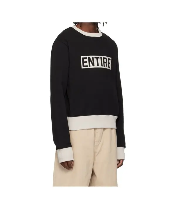 ENTIRE STUDIOS Crew Neck Sweatshirt With Printed Logo Detail - Black