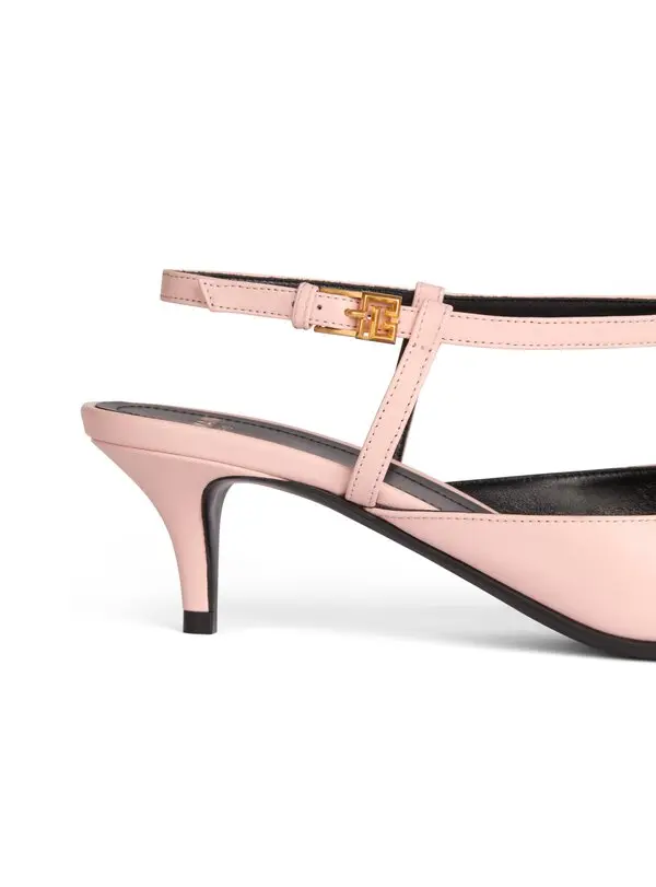 Balmain Leather Sync Chain Slingbacks