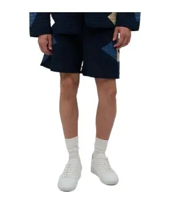 A.p.c. Quilted Geometric Pattern Shorts - Black