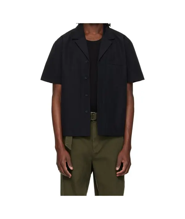 ENTIRE STUDIOS Short-sleeve Camp-collar Shirt - Black