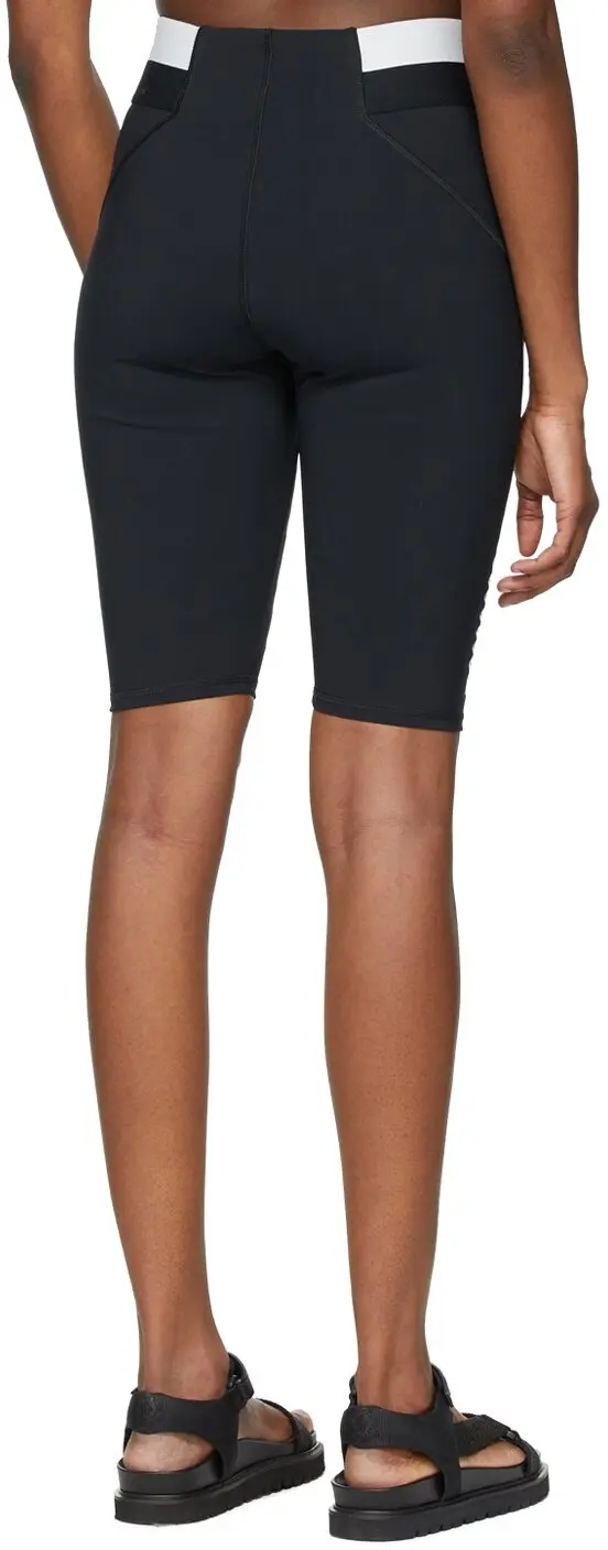 Moncler Logo Waistband Perforated Knee Length Cycling Shorts