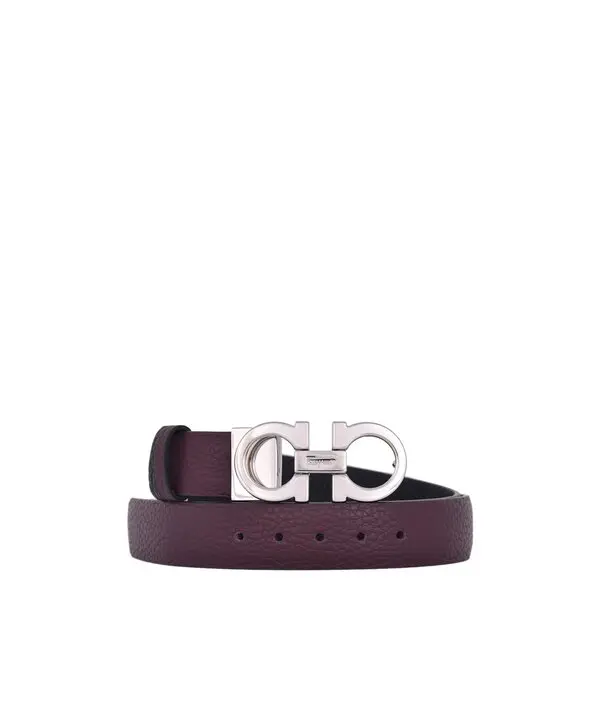 FERRAGAMO Reversible Gancini Buckle Belt - Black