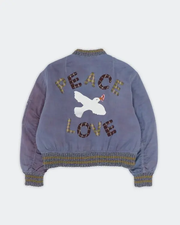 STORY MFG. Embroidered Reversible Bomber Jacket - Gray