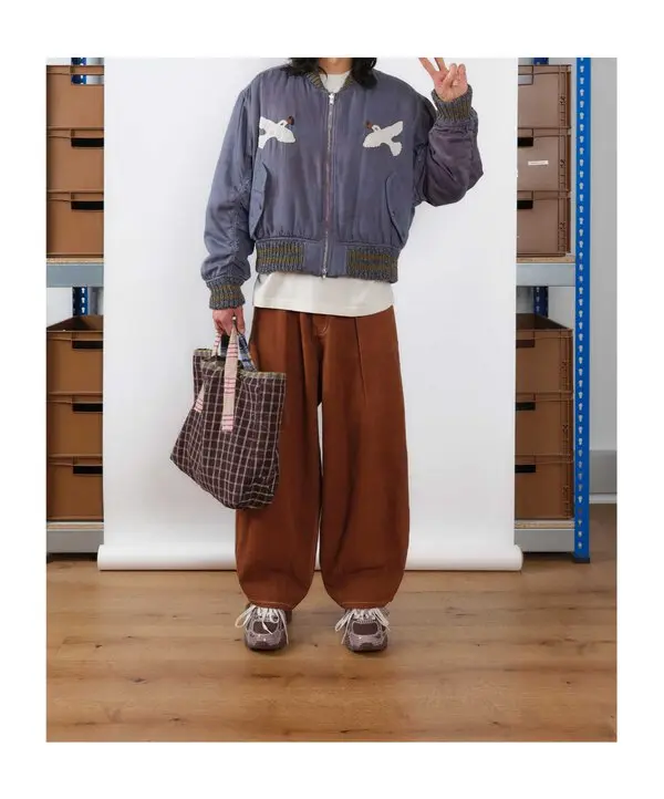 Story Mfg. Embroidered Reversible Bomber Jacket - Gray | Editorialist