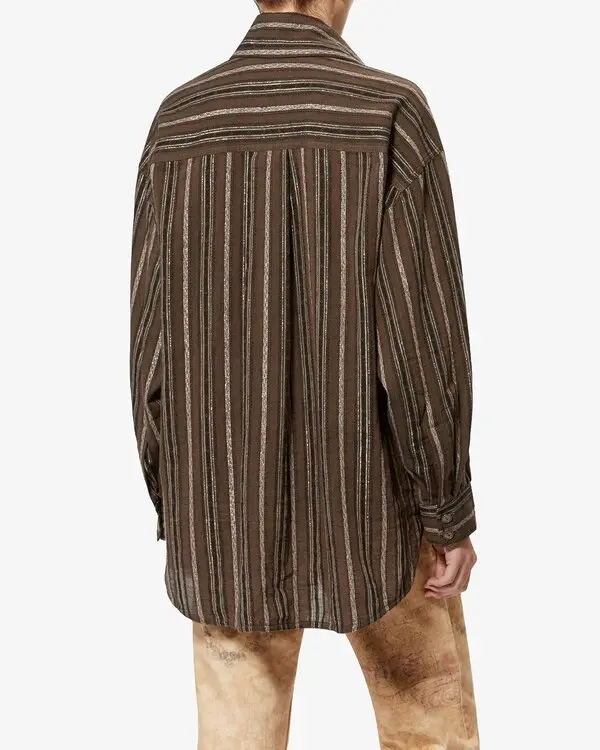 Isabel Marant Étoile Chelis Jacquard Metallic Thread Tunic Shirt