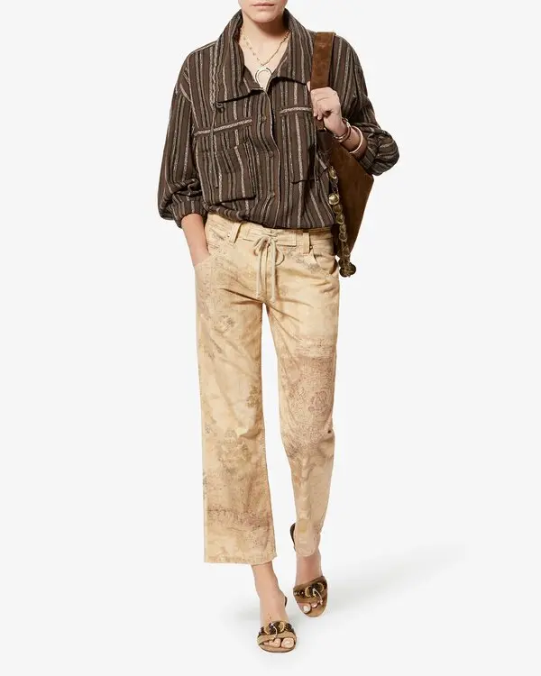 Isabel Marant Étoile Chelis Jacquard Metallic Thread Tunic Shirt