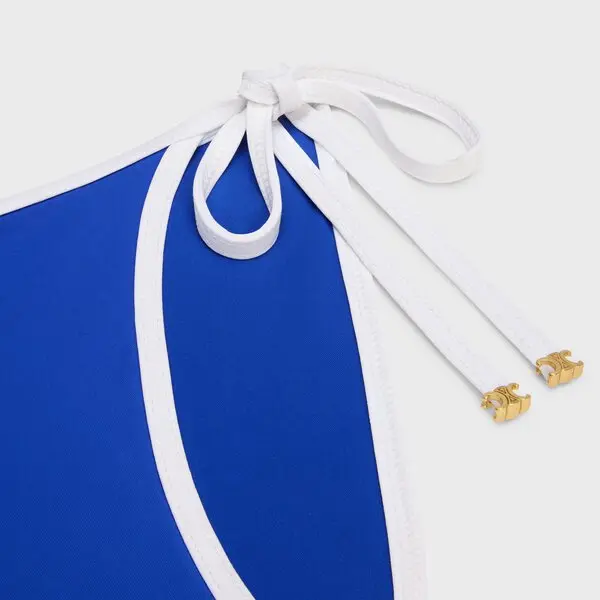 Celine Triomphe Swimsuit Bottom In Matte Jersey - Blue