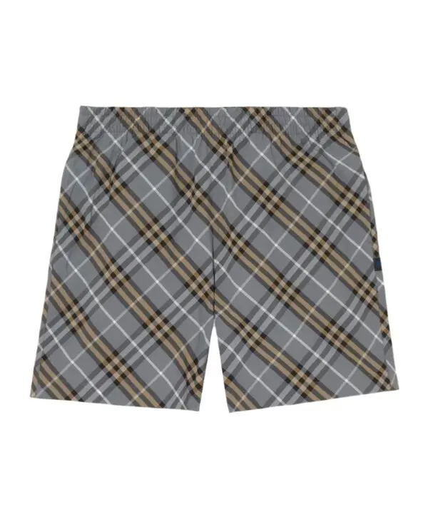 Burberry Checked Straight-hem Swim Shorts - Black