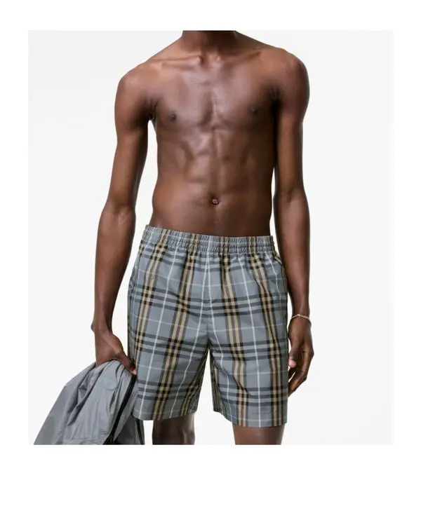 Burberry Checked Straight-hem Swim Shorts