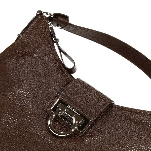 FERRAGAMO Gancini Detail Leather Handbag