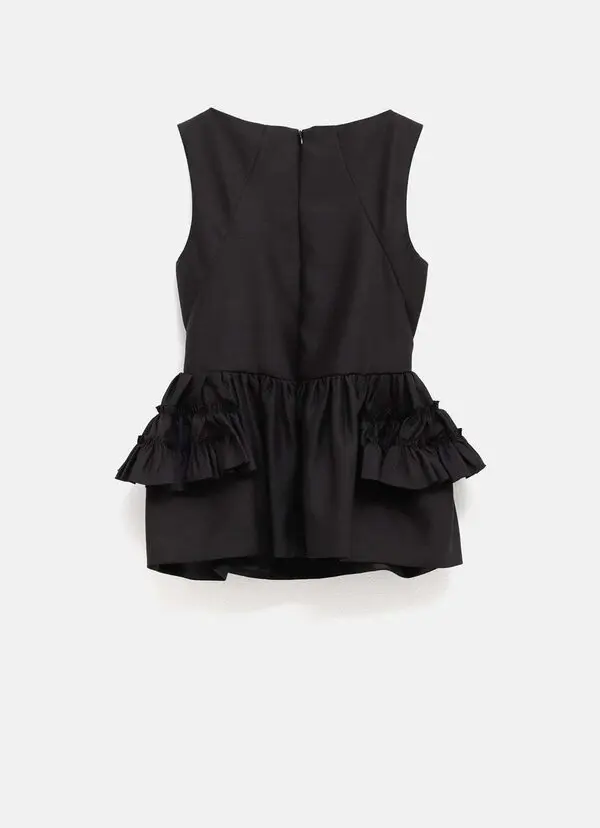 Dries Van Noten Sleeveless Ruffled Top - Black