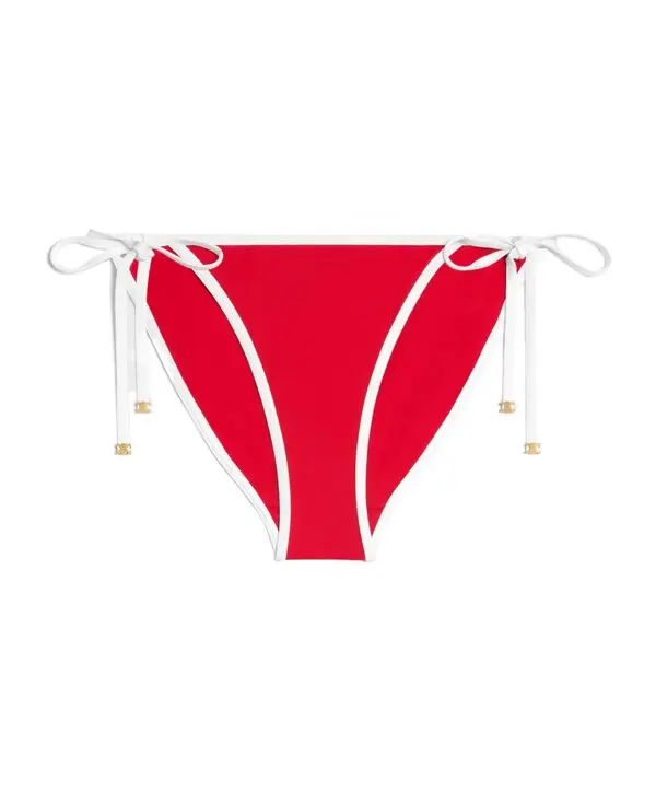 Celine Triomphe Swimsuit Bottom In Matte Jersey - Red