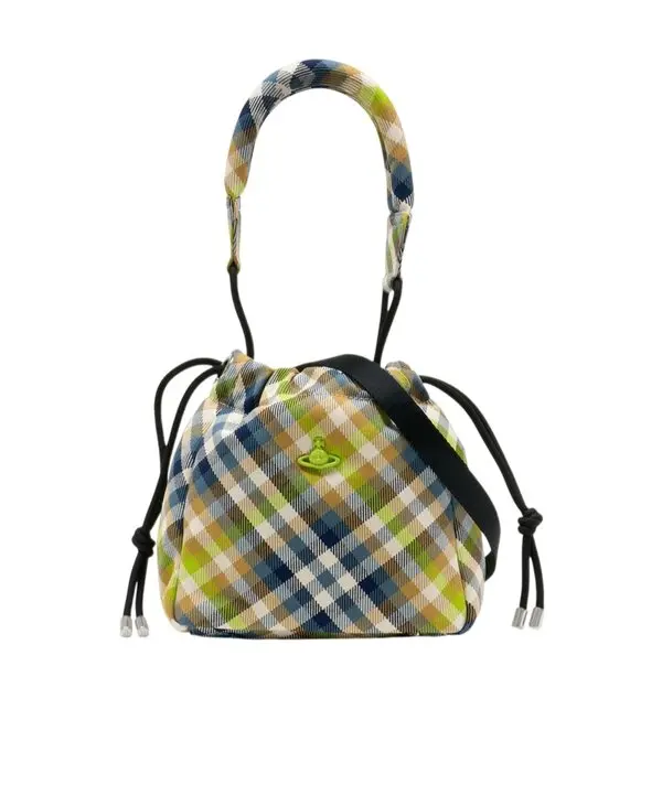 VIVIENNE WESTWOOD Hilary Checked Bucket Bag - Green