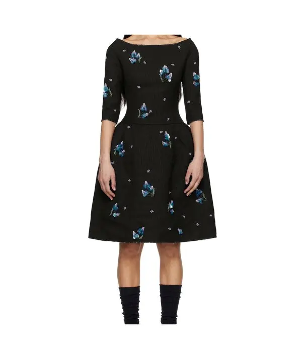 SHUSHU/TONG Canvas Midi Dress - Black