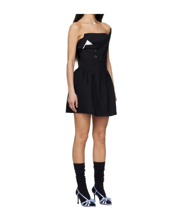SHUSHU/TONG Sleeveless Asymmetrical Button-up Dress