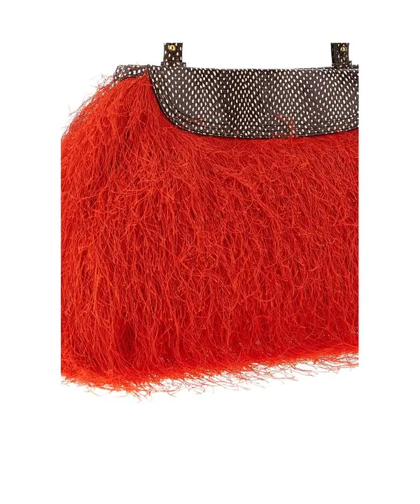 Dries Van Noten Fringed Clutch Bag With Chain Strap