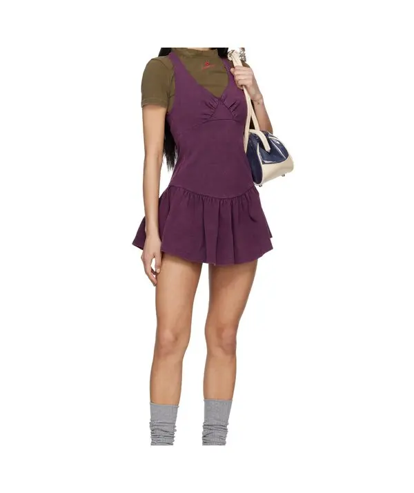 SHUSHU/TONG Cotton Jersey Minidress With Gathered Details