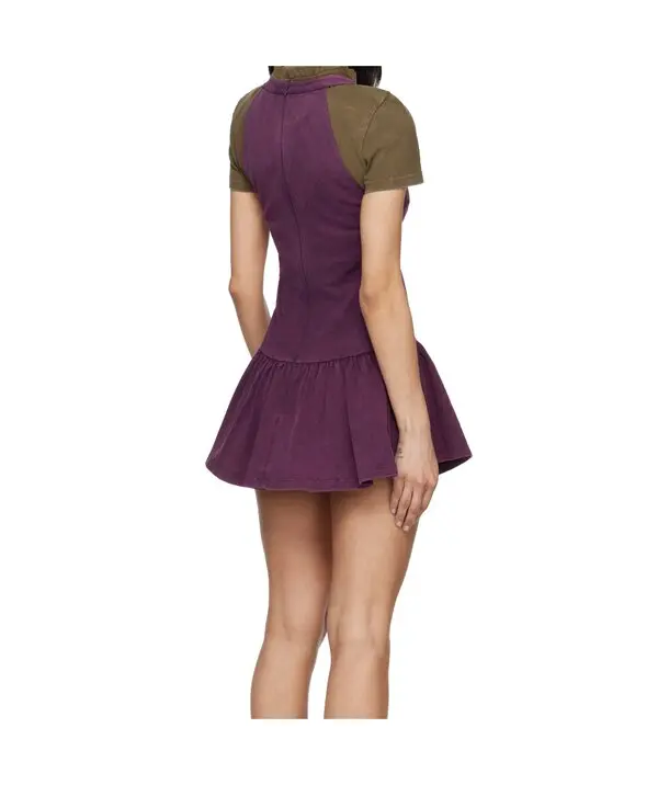 SHUSHU/TONG Cotton Jersey Minidress With Gathered Details