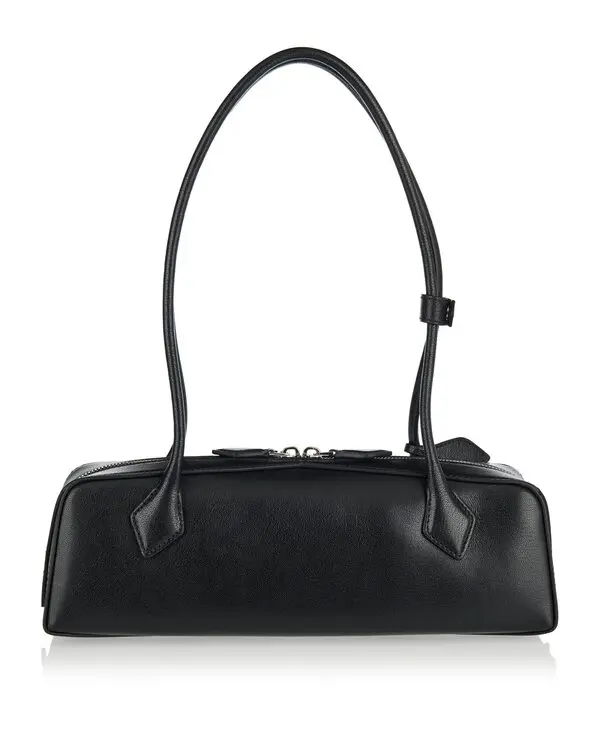 Alaïa Black Leather Zippered Shoulder Bag - Noir