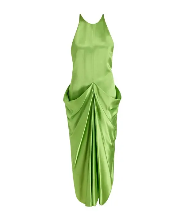 Khaite Kent Draped Halterneck Dress - Absinthe