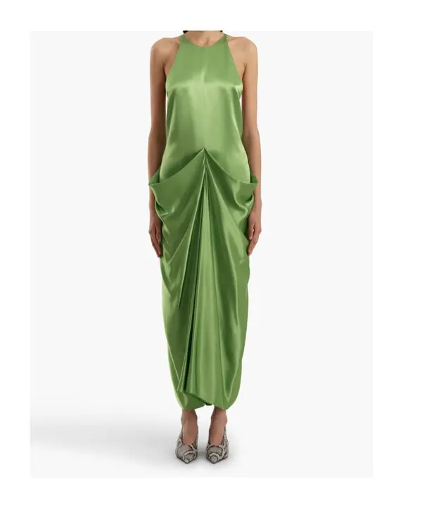Khaite Kent Draped Halterneck Dress - Absinthe