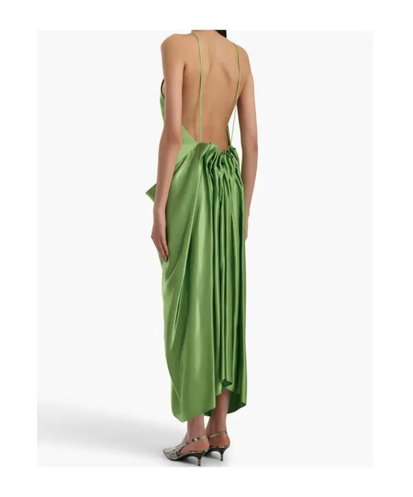 Khaite Kent Draped Halterneck Dress - Absinthe