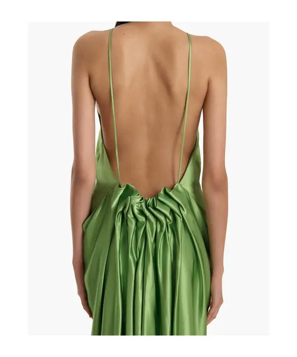 Khaite Kent Draped Halterneck Dress - Absinthe