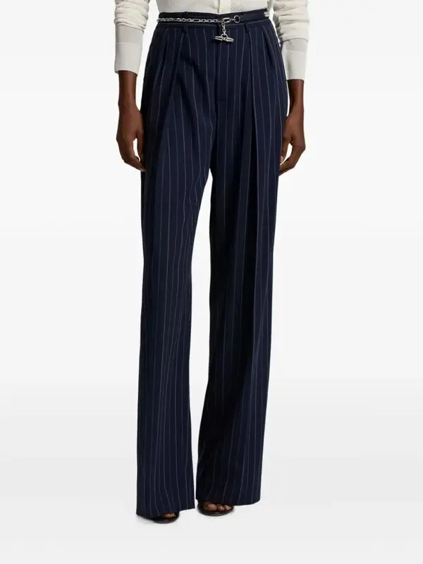Polo Ralph Lauren Jody Wide Leg Pinstriped Trousers