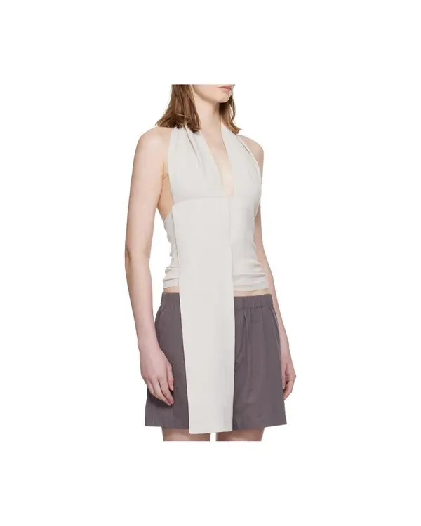 Paloma Wool Sleeveless Asymmetrical Top With Open Back - Grey