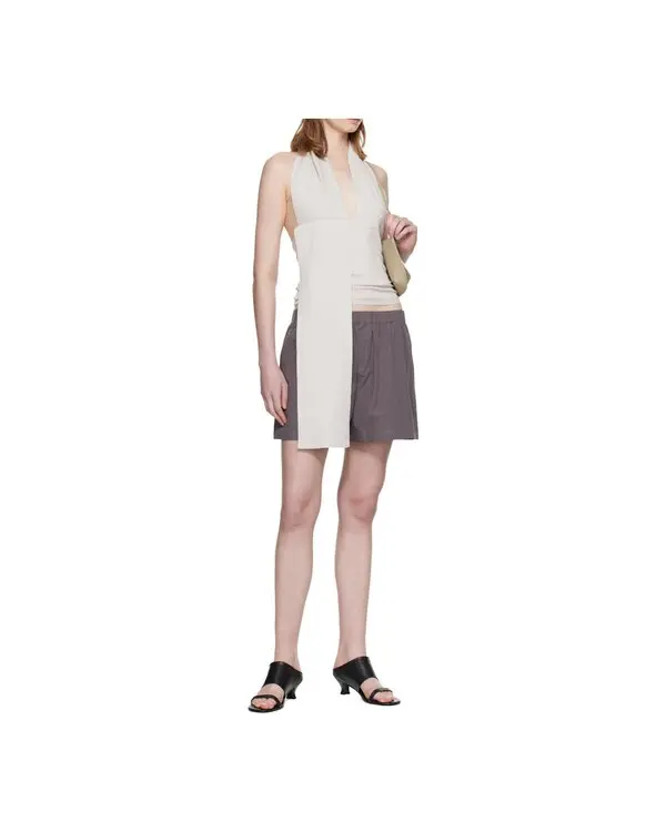 Paloma Wool Sleeveless Asymmetrical Top With Open Back - Grey