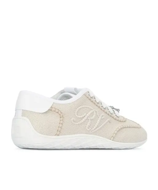 ROGER VIVIER Embellished Low-top Sneakers - Beige