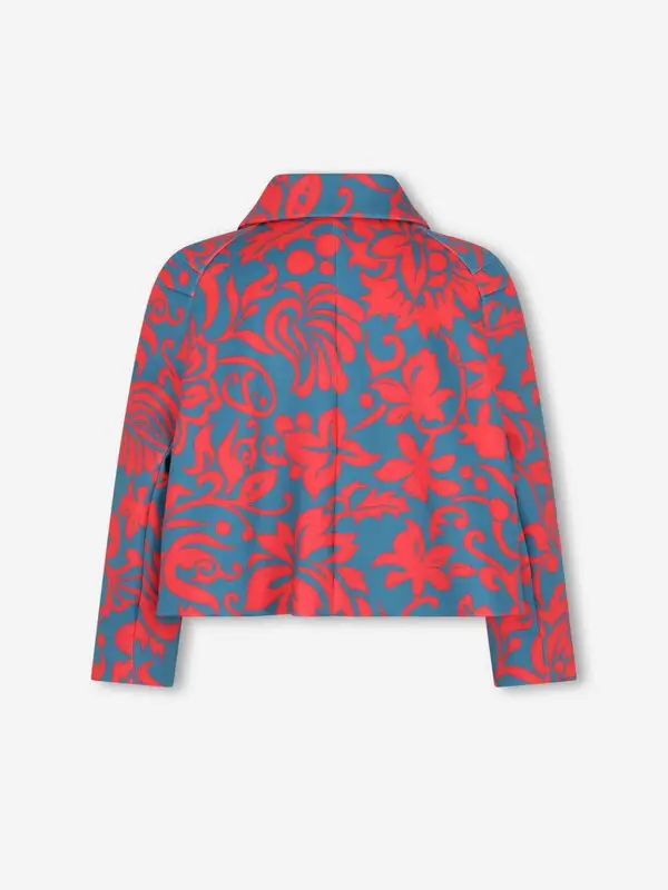 Dries Van Noten Floral Print Double-breasted Long Sleeve Jacket - Red
