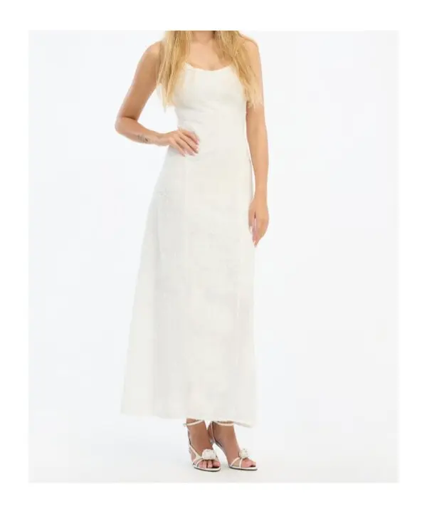 ROTATE BY BIRGER CHRISTENSEN Mesh Maxi Dress With Floral Texture