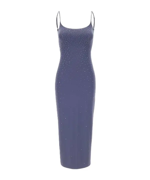 MC2 SAINT BARTH Evy Rhinestone Midi Dress - Blue