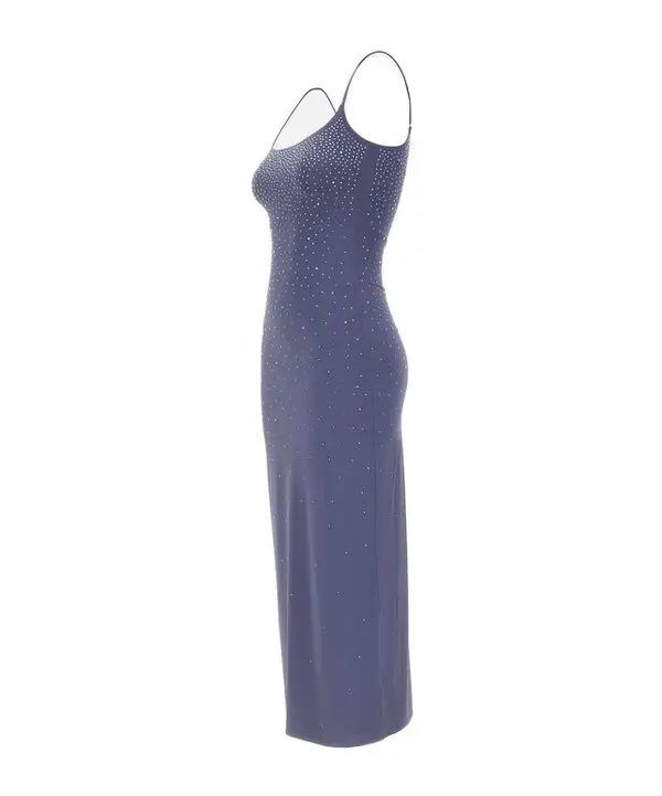MC2 SAINT BARTH Evy Rhinestone Midi Dress - Blue