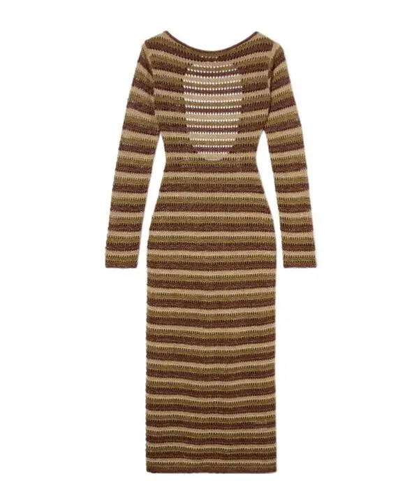 MC2 SAINT BARTH Robyn Striped Knitted Dress - Lurex