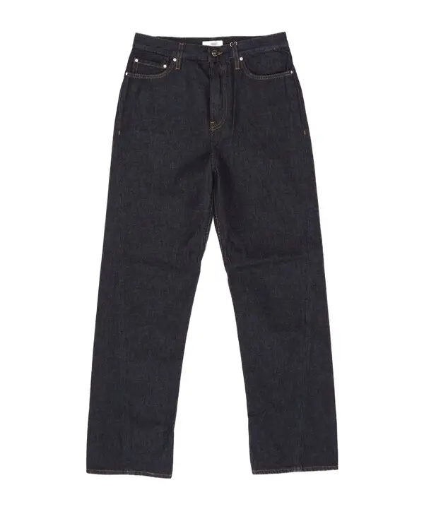 TOTEME Straight-leg Trousers With Logo Patch - Black