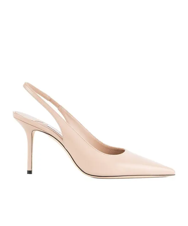JIMMY CHOO Pointed Toe Slingback High Heel Sandals - Nude