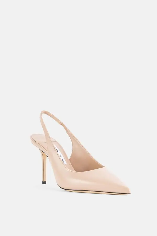 JIMMY CHOO Pointed Toe Slingback High Heel Sandals - Nude