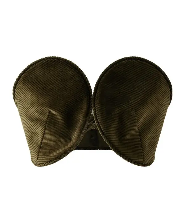 JEAN PAUL GAULTIER Cotton Corduroy Strapless Top - Olive Green